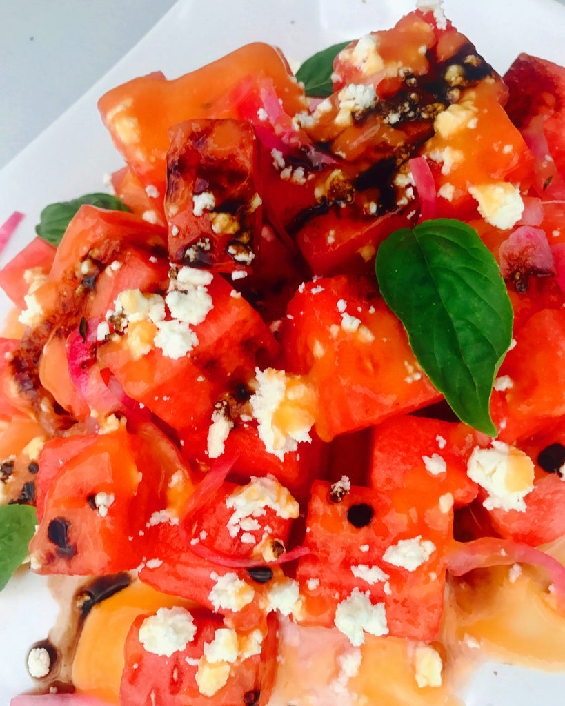 Compressed Watermelon Salad with Mango Vinaigrette – Chef J. Jackson